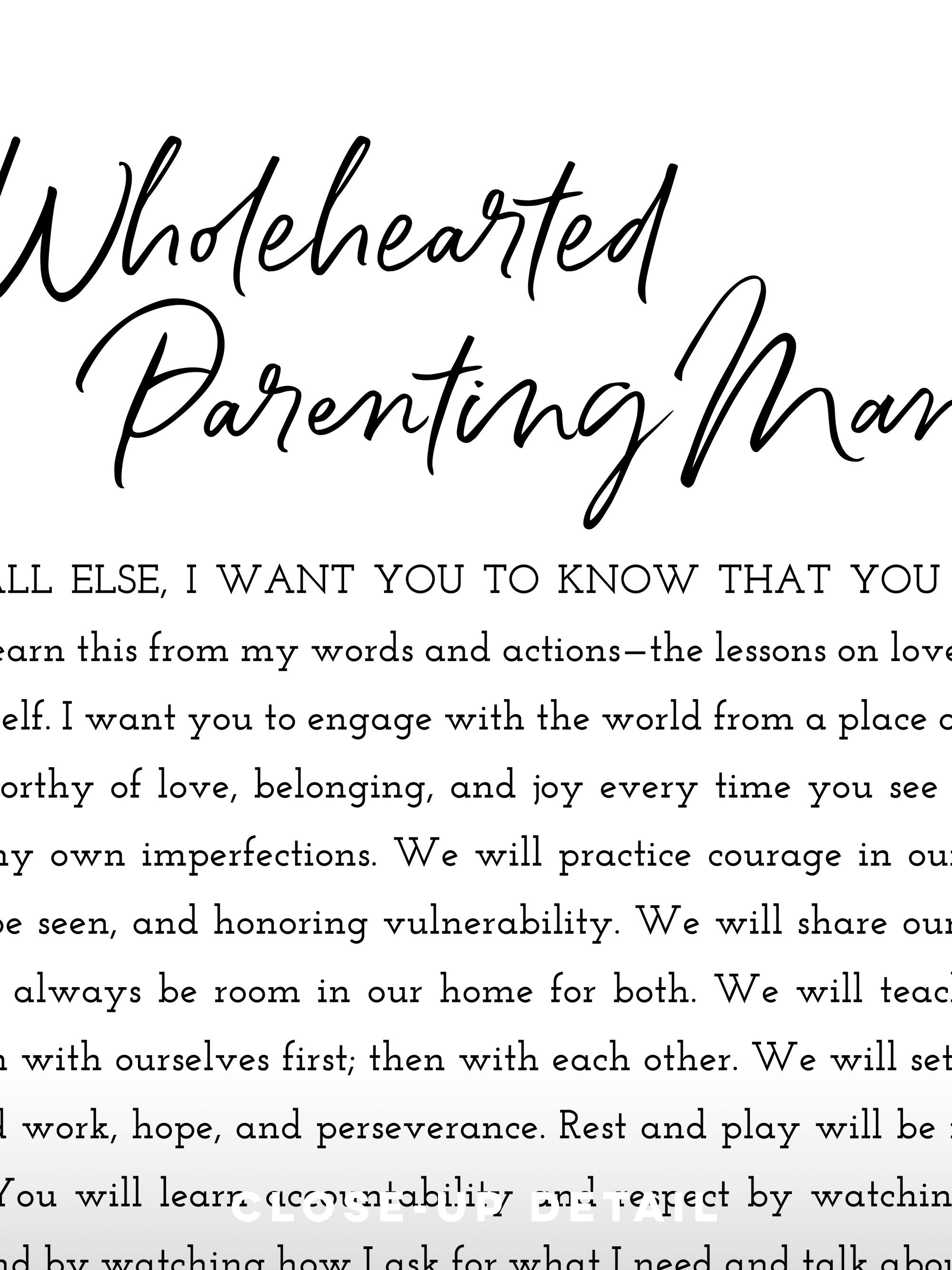 Brene Brown Quote Wall Art, Brene Brown Parenting Manifesto, Daring ...