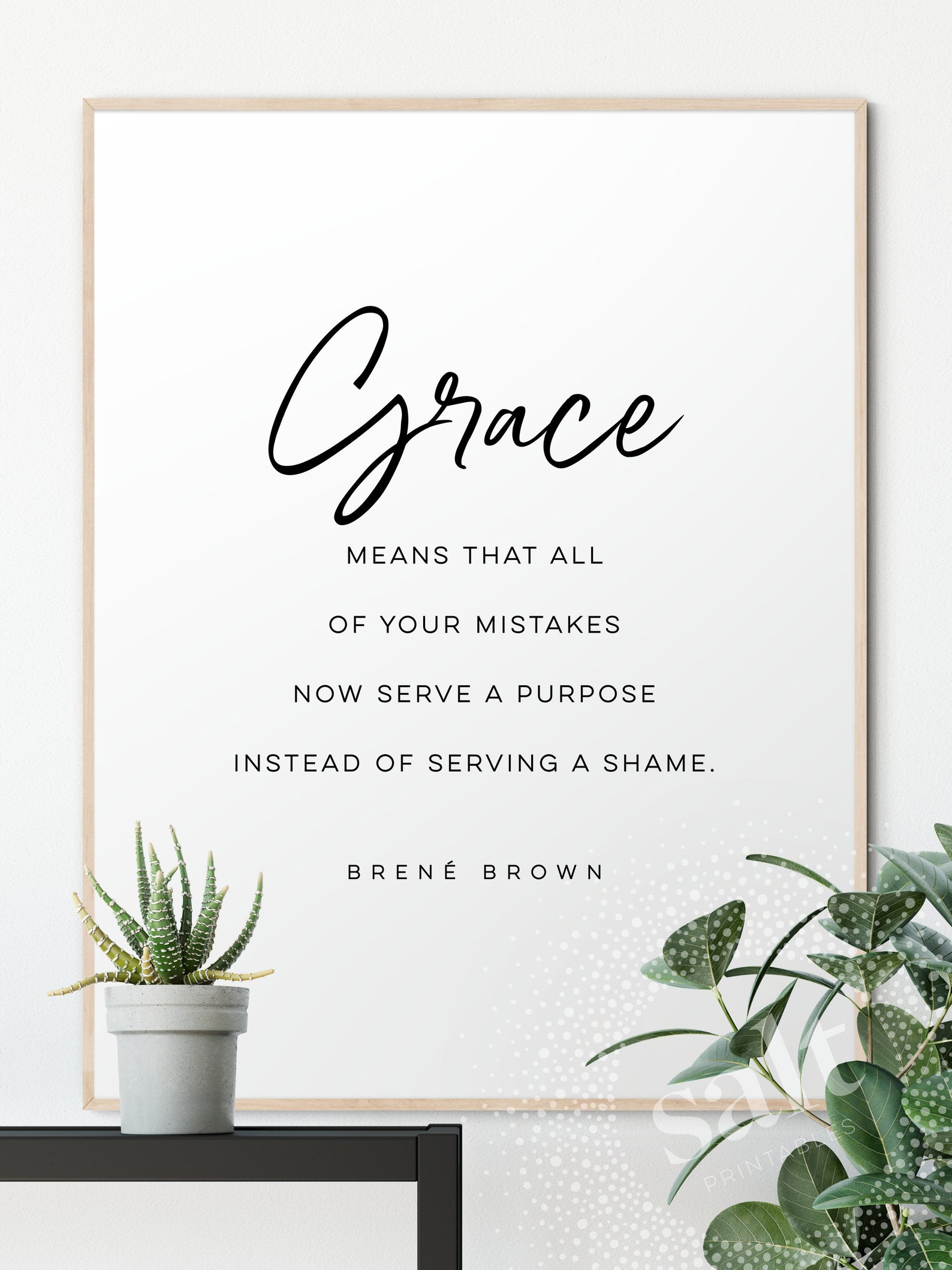 Grace Quote. Brené Brown Quote, Empowering, Wall Art, Daring Greatly ...