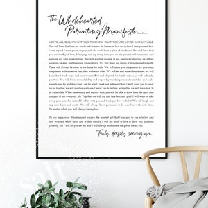 Brene Brown Quote Wall Art, Brene Brown Parenting Manifesto, Daring ...