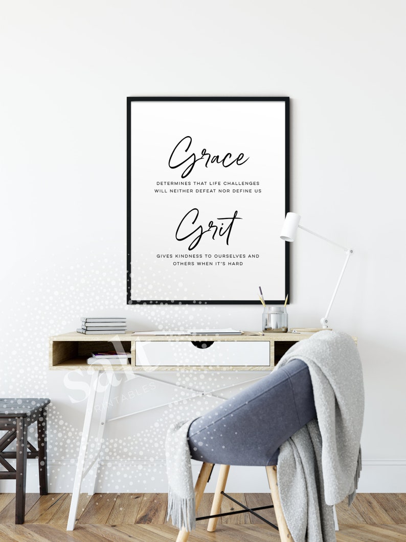 Grace and Grit Quote. Empowering, Wall Art, Daring Greatly ...