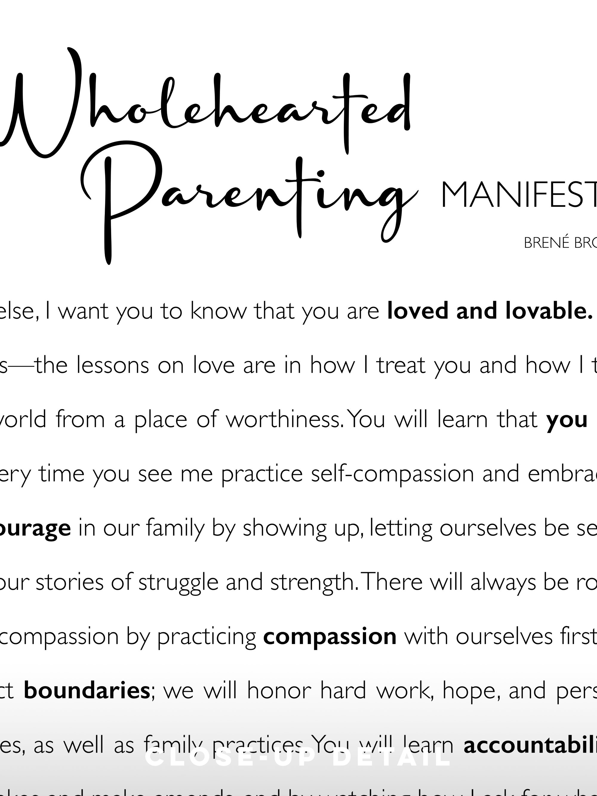 Brene Brown Quote Wall Art, Brene Brown Parenting Manifesto, Daring ...