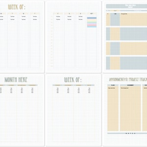 Student Organizer Editable Digital Printable - Student Graph Quad Grid ...