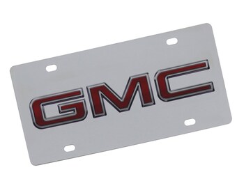 GMC Metal Aluminum Embossed License Plate or 3D GMC Logo on Stainless ...