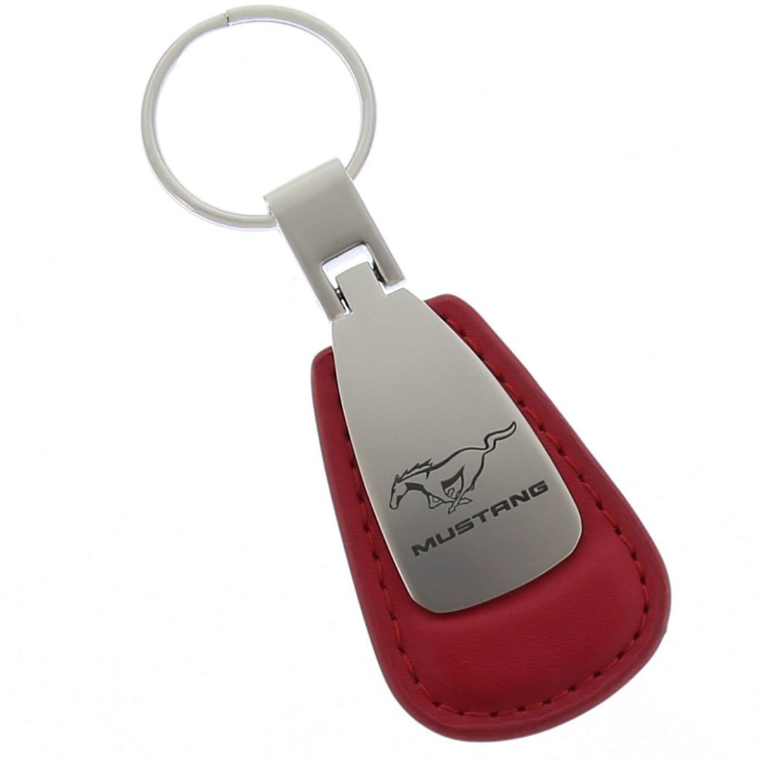 Ford Mustang Leather Tear Drop Key Ring red - Etsy