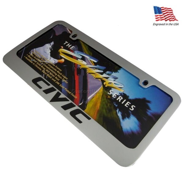 Honda Civic License Plate Frame chrome - Etsy