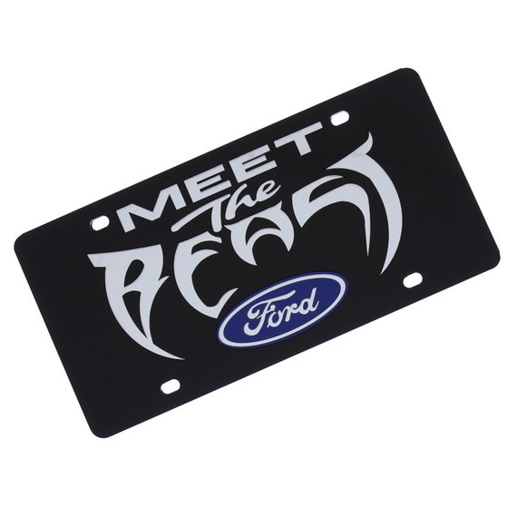 Ford Meet the Beast Logo License Plate black | Etsy