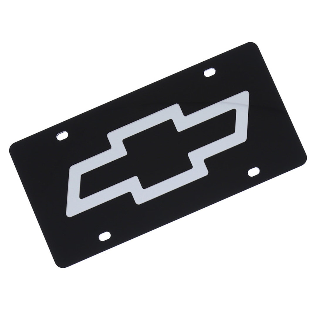 Chevrolet Logo License Plate silver on Black - Etsy