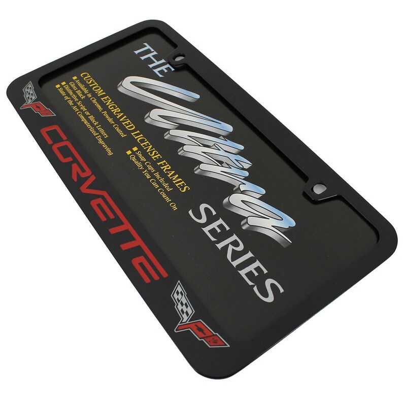 Corvette C6 Red Logo License Plate Frame black - Etsy