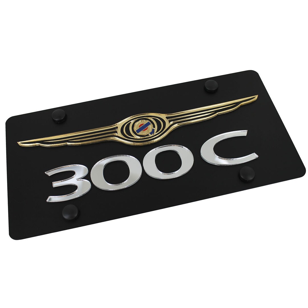 Chrysler Wing Dual Logo 300c License Plate black - Etsy
