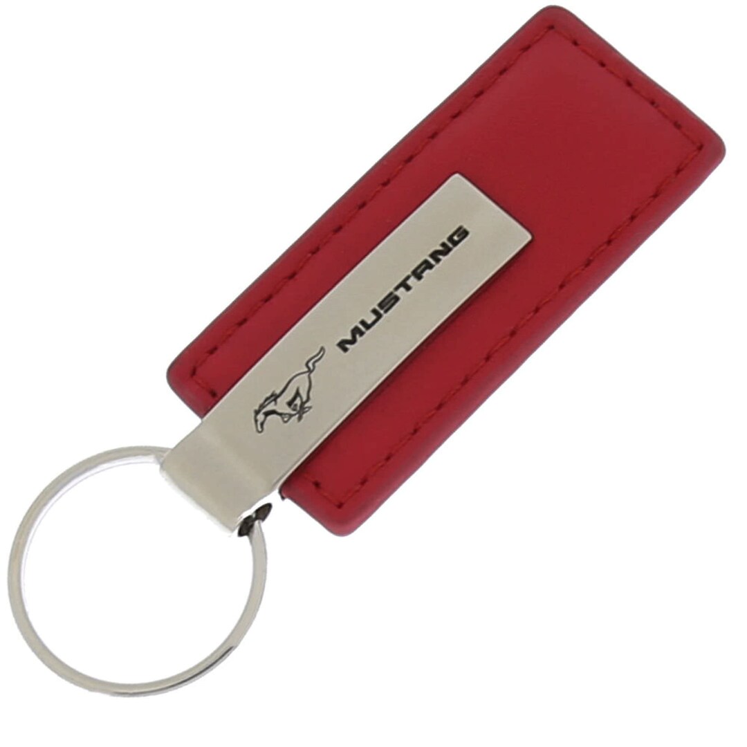 Ford Mustang Leather Keychain red - Etsy
