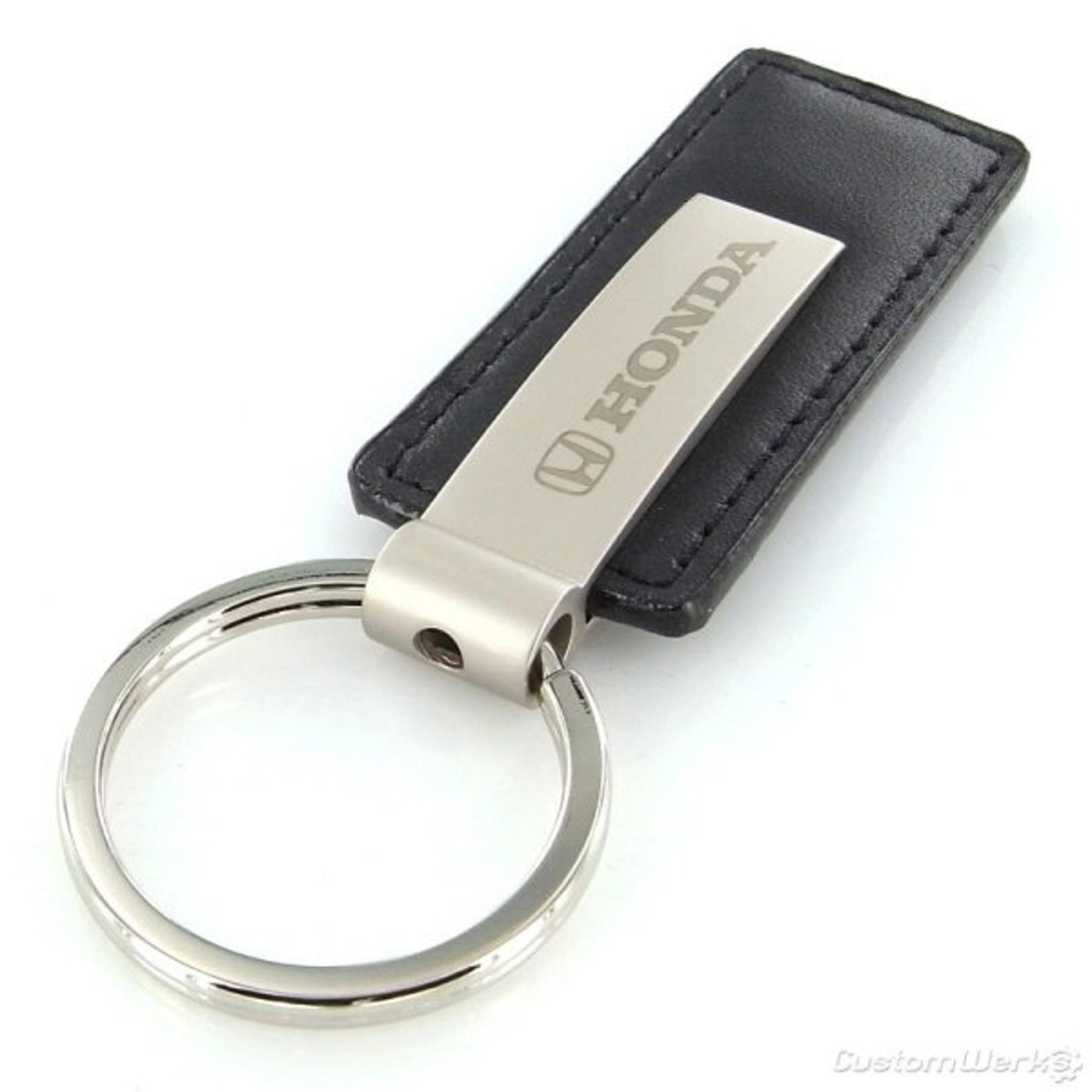 Honda rectangular leather key chain black | Etsy
