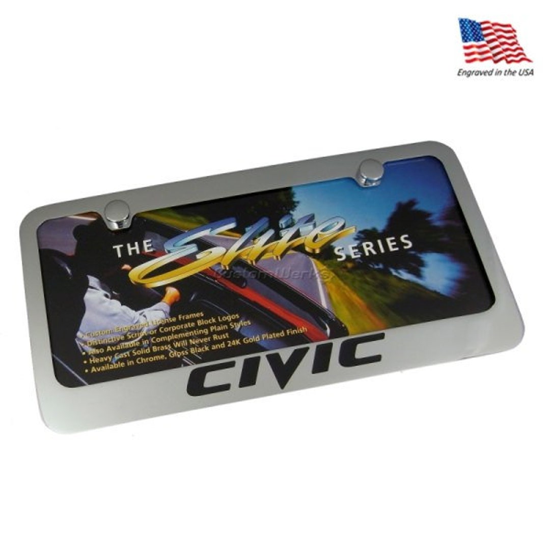 Honda Civic License Plate Frame chrome - Etsy