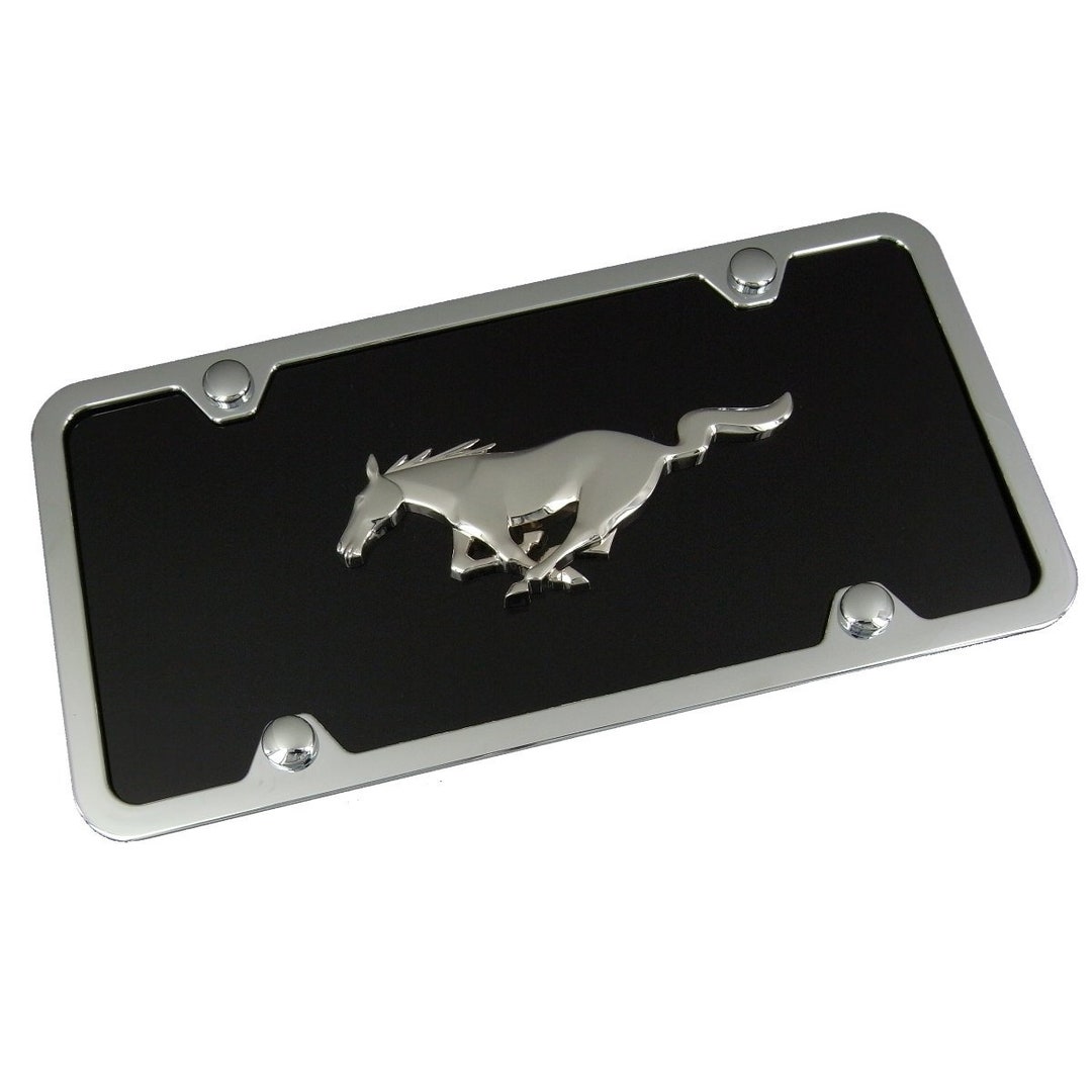 Ford Mustang Logo License Plate Kit chrome on Black - Etsy
