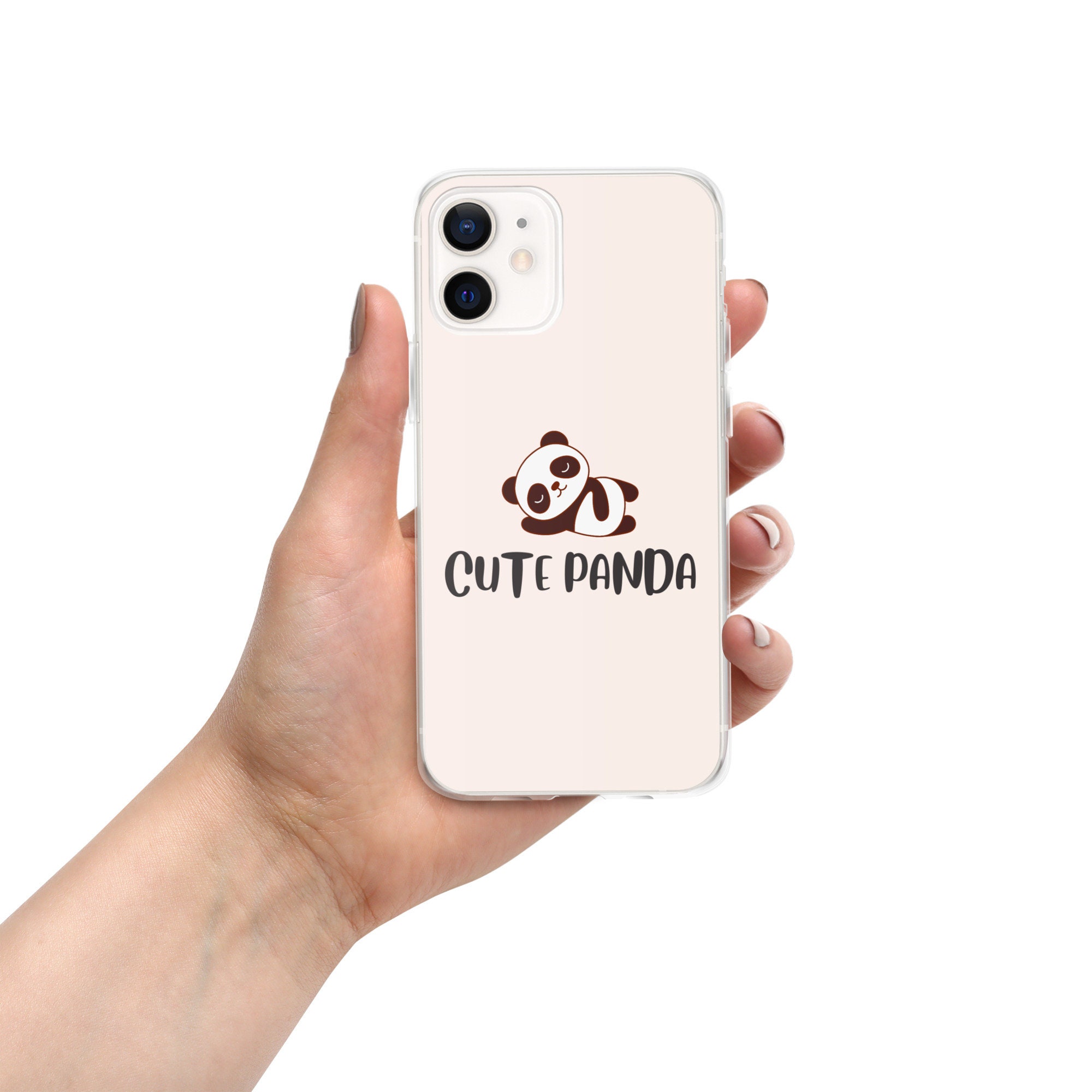 Kawaii Cute Minimalist Cartoon Panda iPhone Case - Clear Protective ...