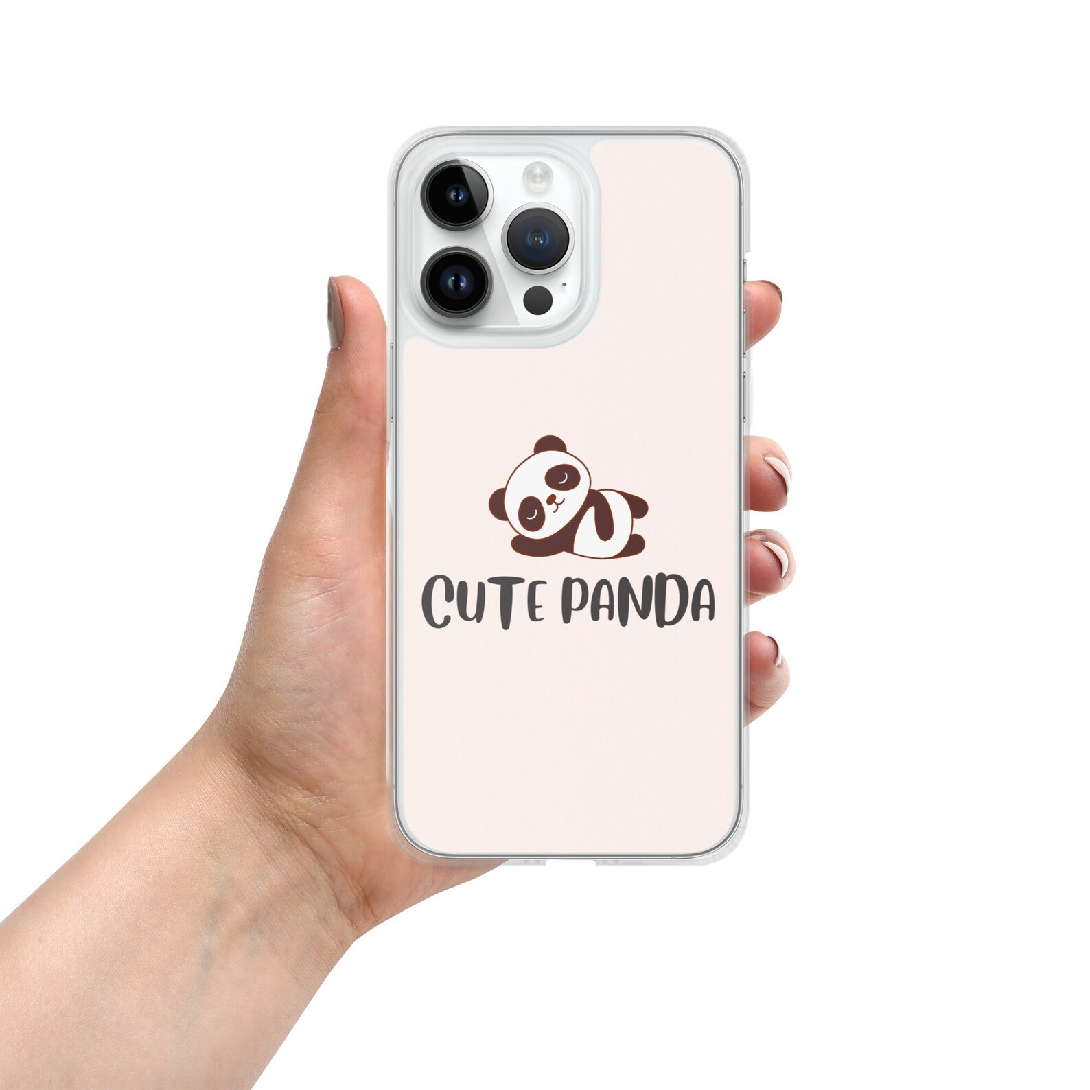 Kawaii Cute Minimalist Cartoon Panda iPhone Case - Clear Protective ...