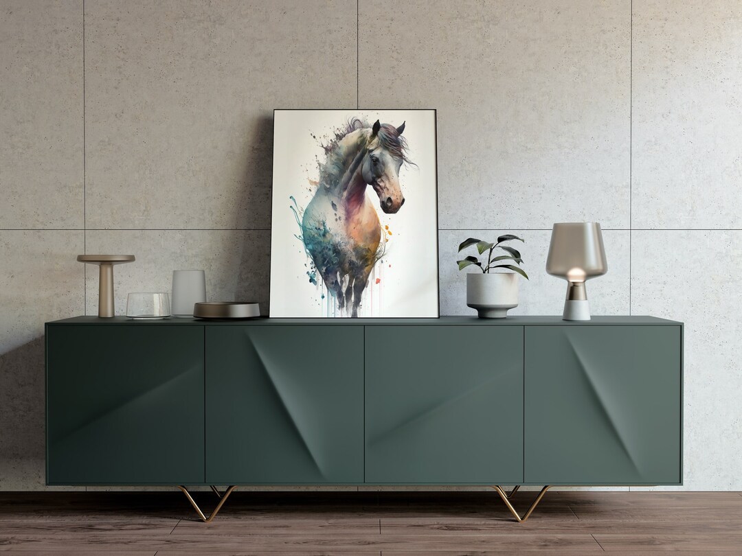 Cute Horse Watercolor Digital Printable Wall Art - Etsy