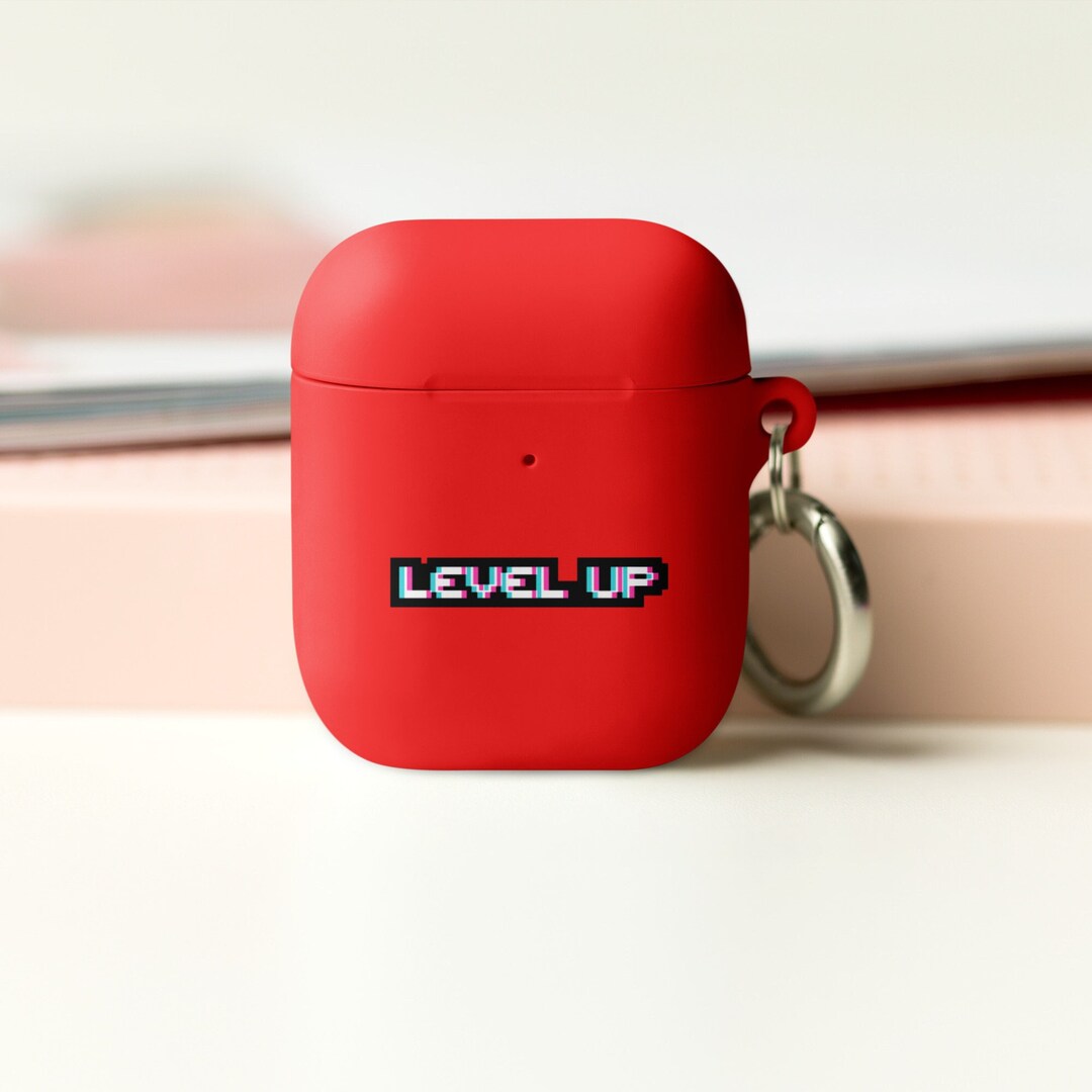 Pixel Art 'level Up' AirPod Rubber Case - Protective Cover for Apple ...