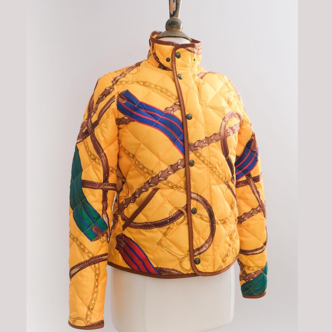 Ralph Lauren Equestrian-print Down Puffer Jacket • S - Etsy