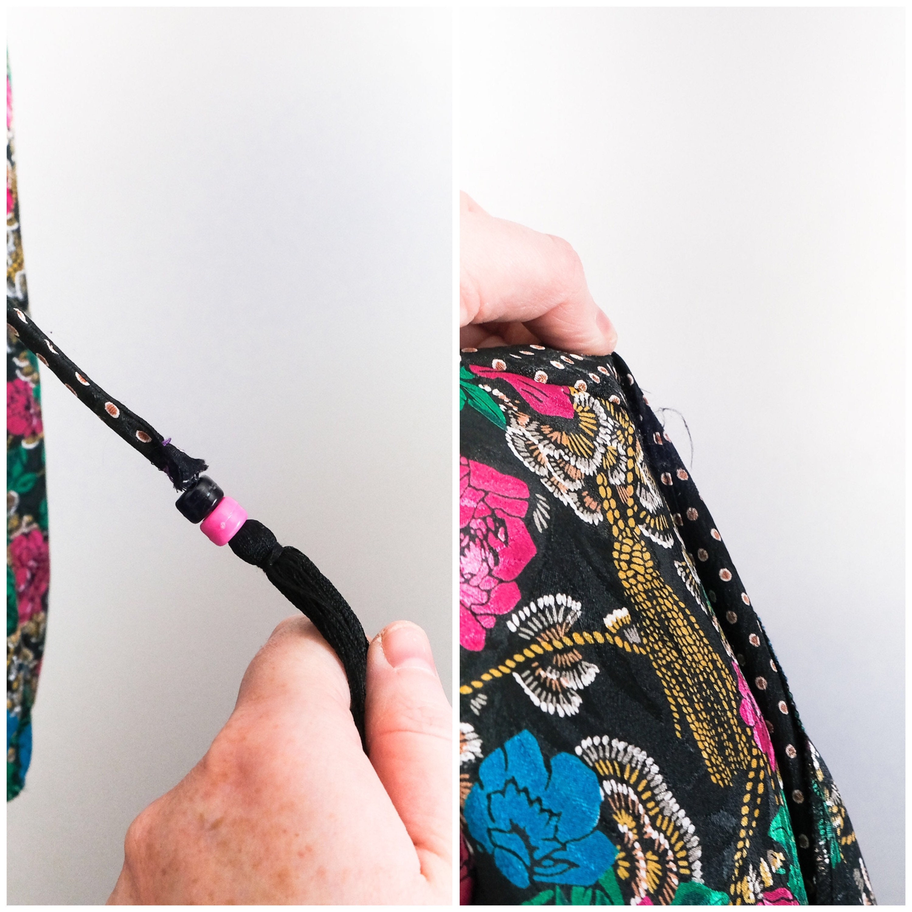 Vintage 1980s Diane Freis Floral Dress With Scarf M/L - Etsy