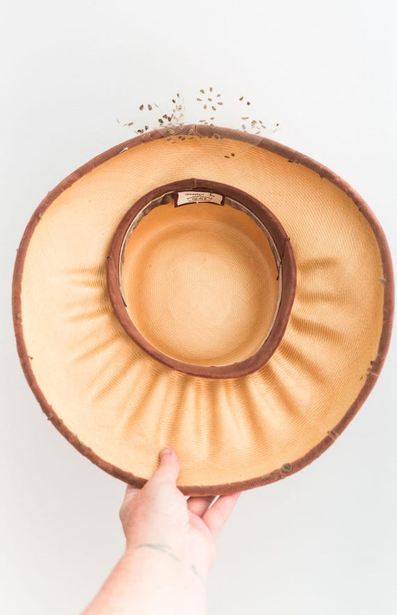 Vintage 1950’s Petal Straw Platter Hat - Gem
