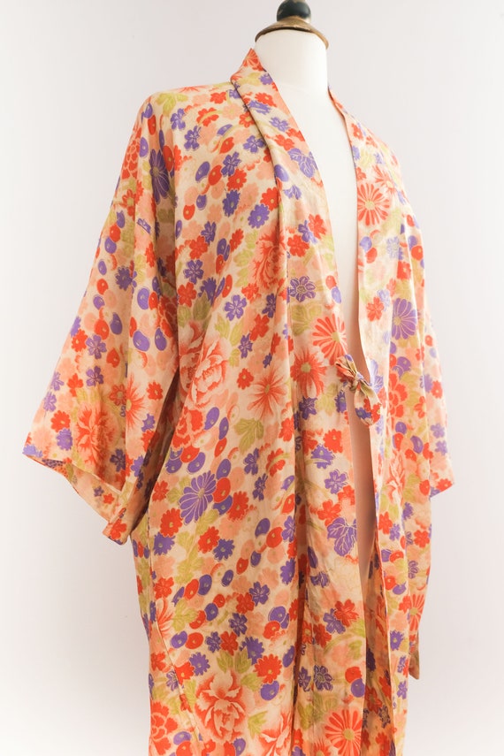Antique 1920’s RARE Japanese Silk Floral Robe - Gem