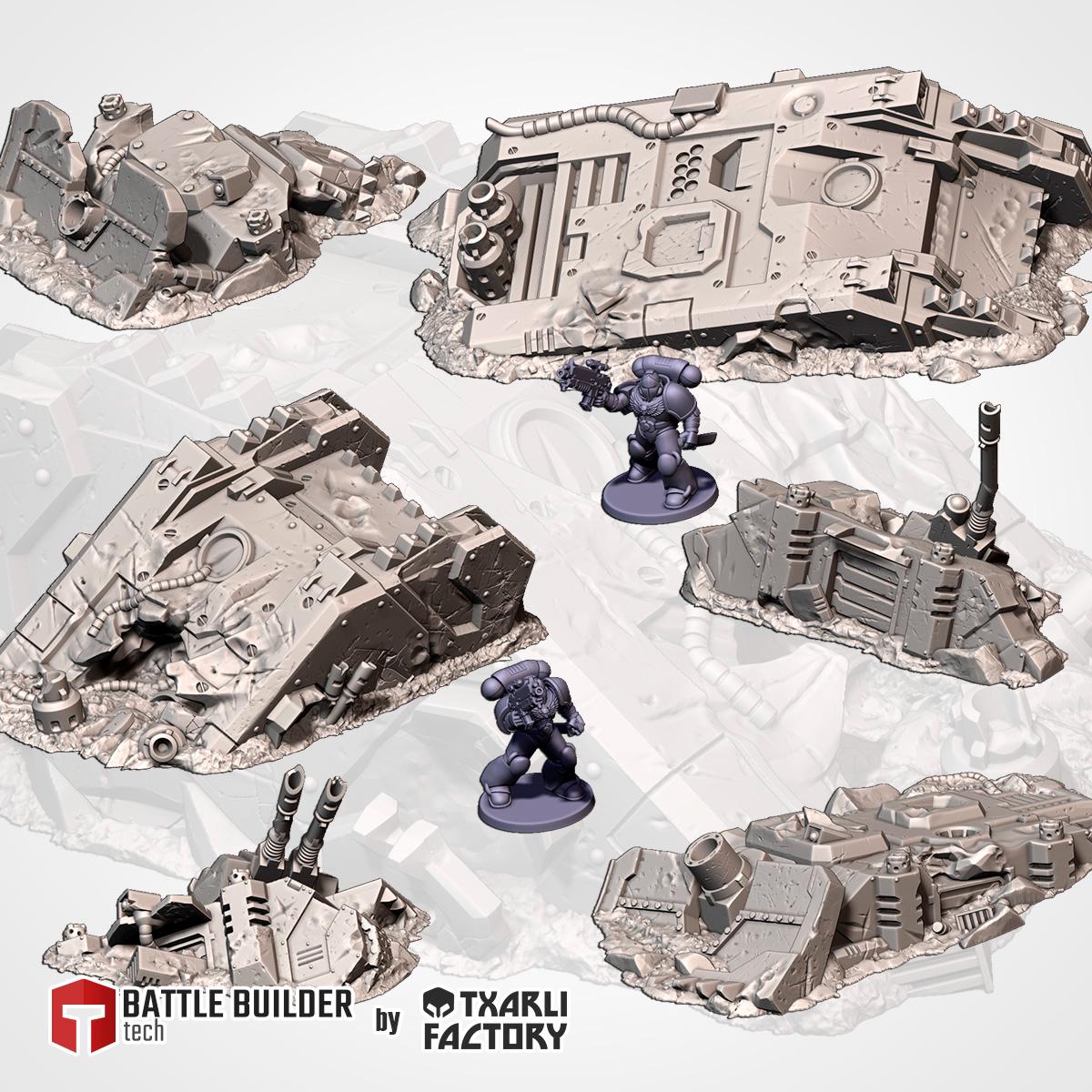 Crashed Tanks Scatter Terrain for Warhammer - Etsy