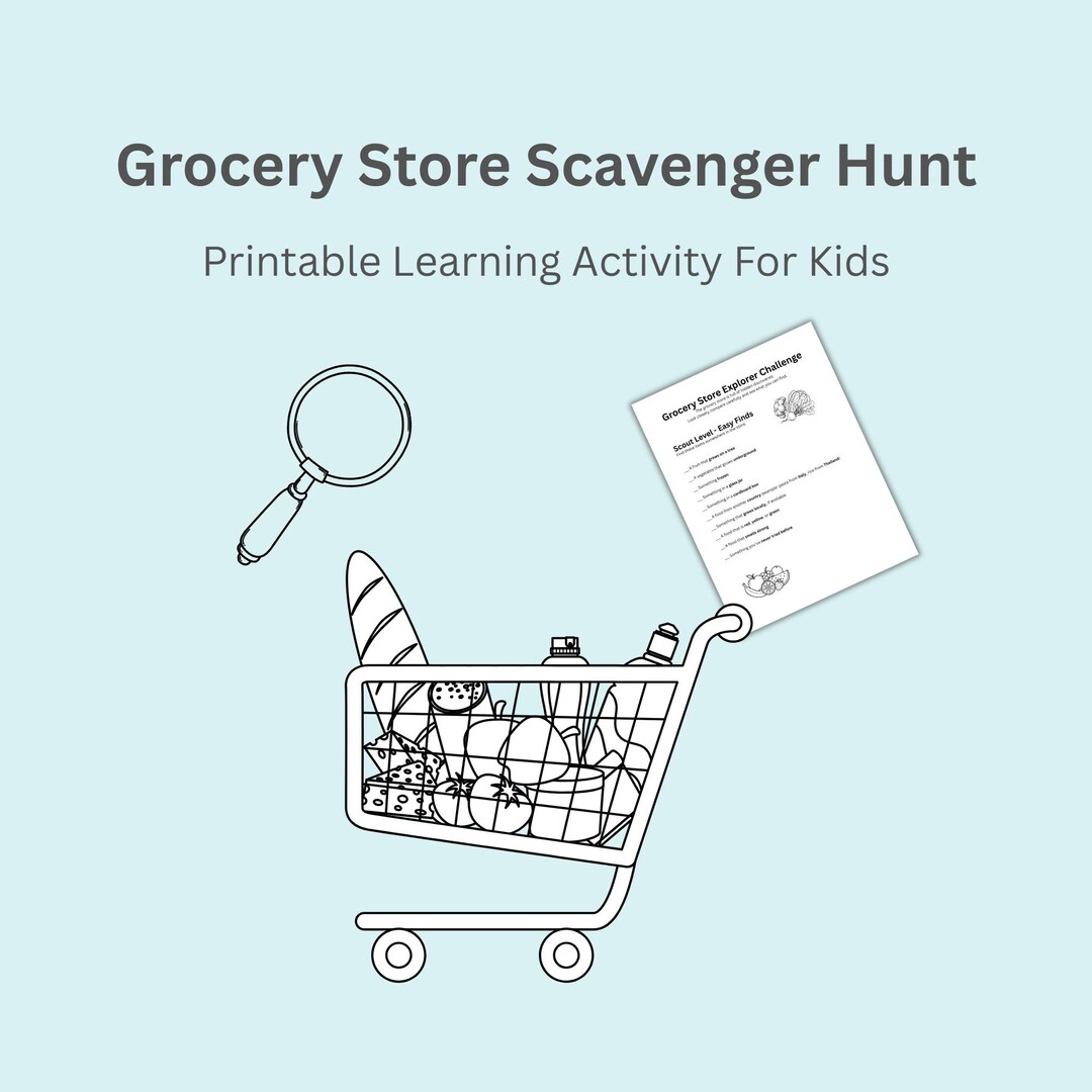 Grocery Store Scavenger Hunt Printable | Kids Store Activity ...