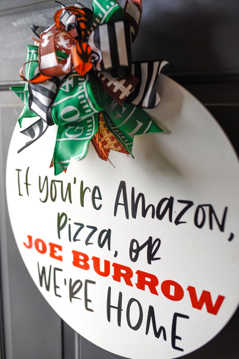 White Bengals Joe Burrow Football Door Hanger - Etsy