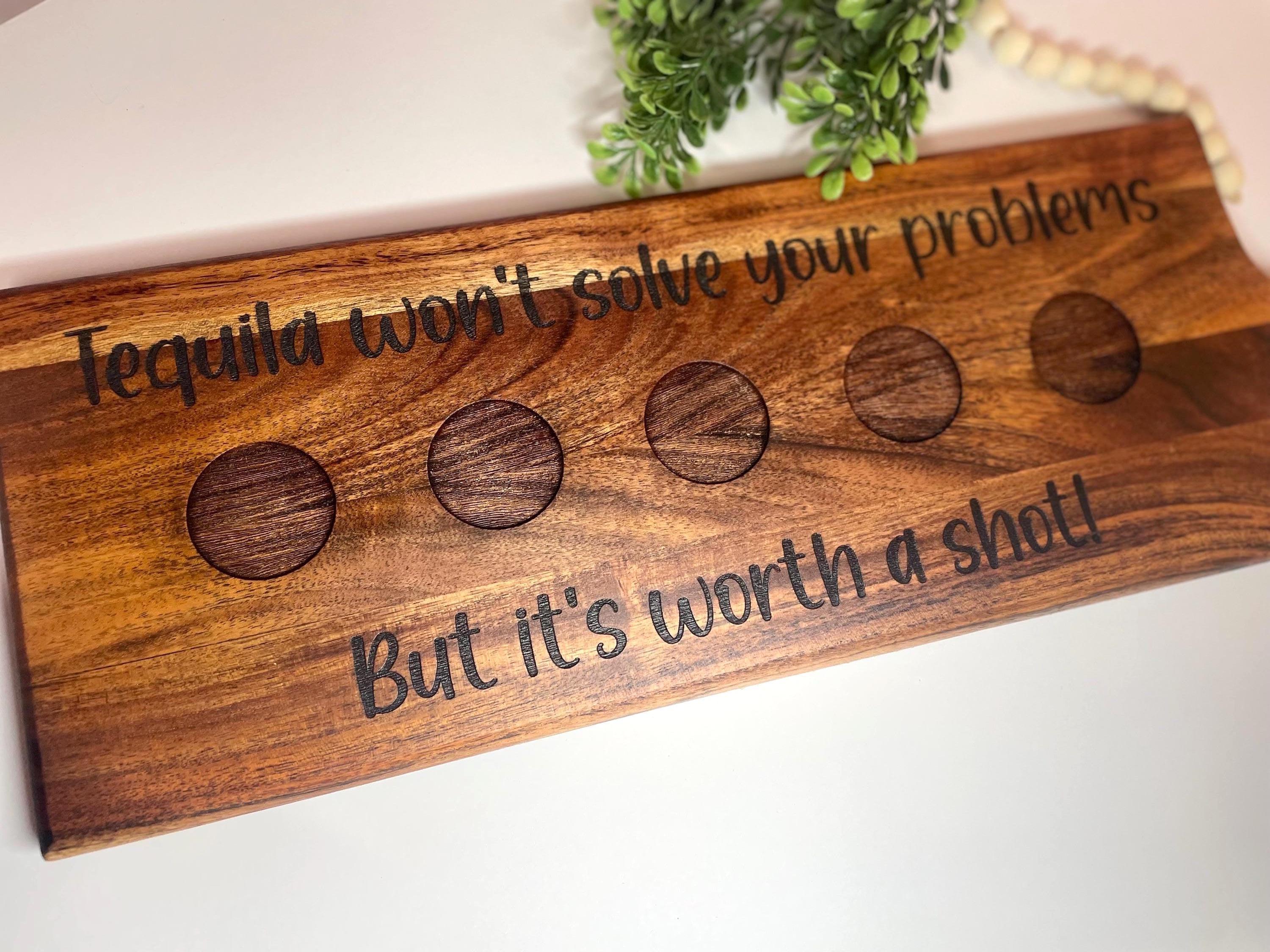 Engraved Wood Shot Flight Board – Tequila Tasting Bar Gift - Etsy