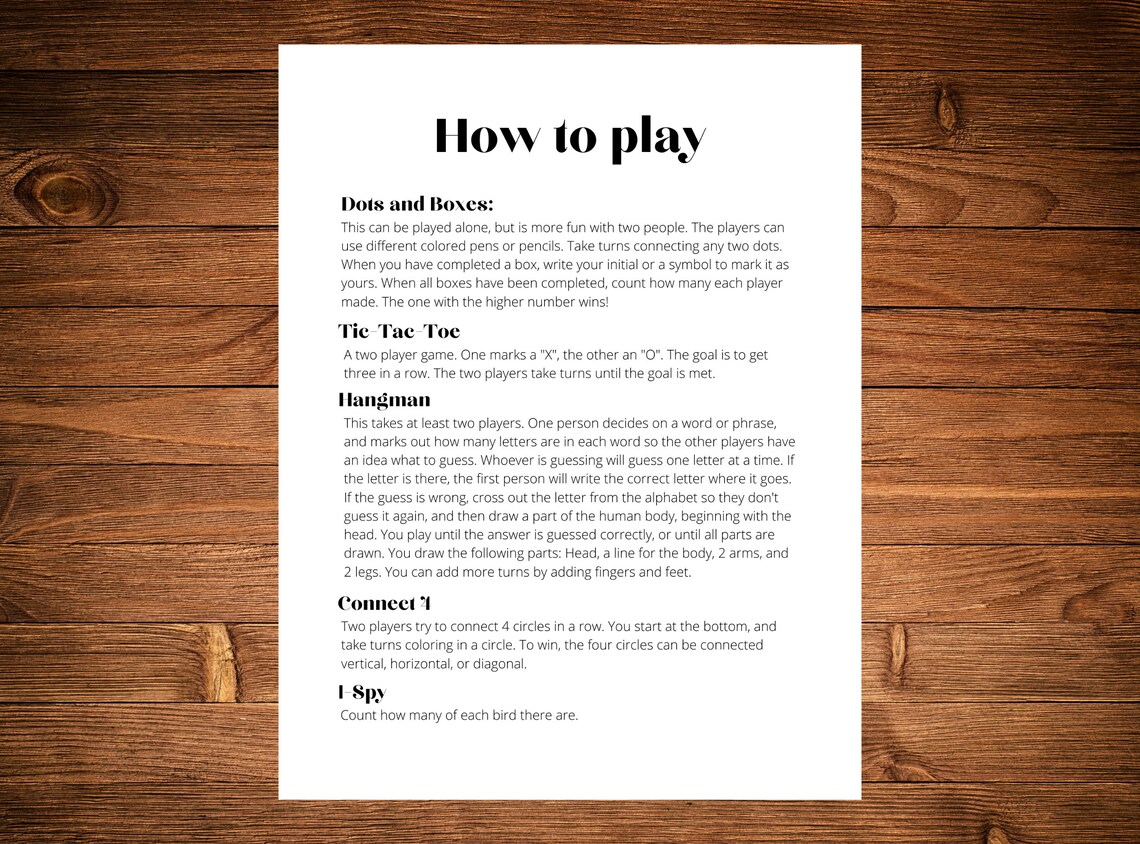 Classic Pencil and Paper Games, Printable Activity Pages, Dots and ...