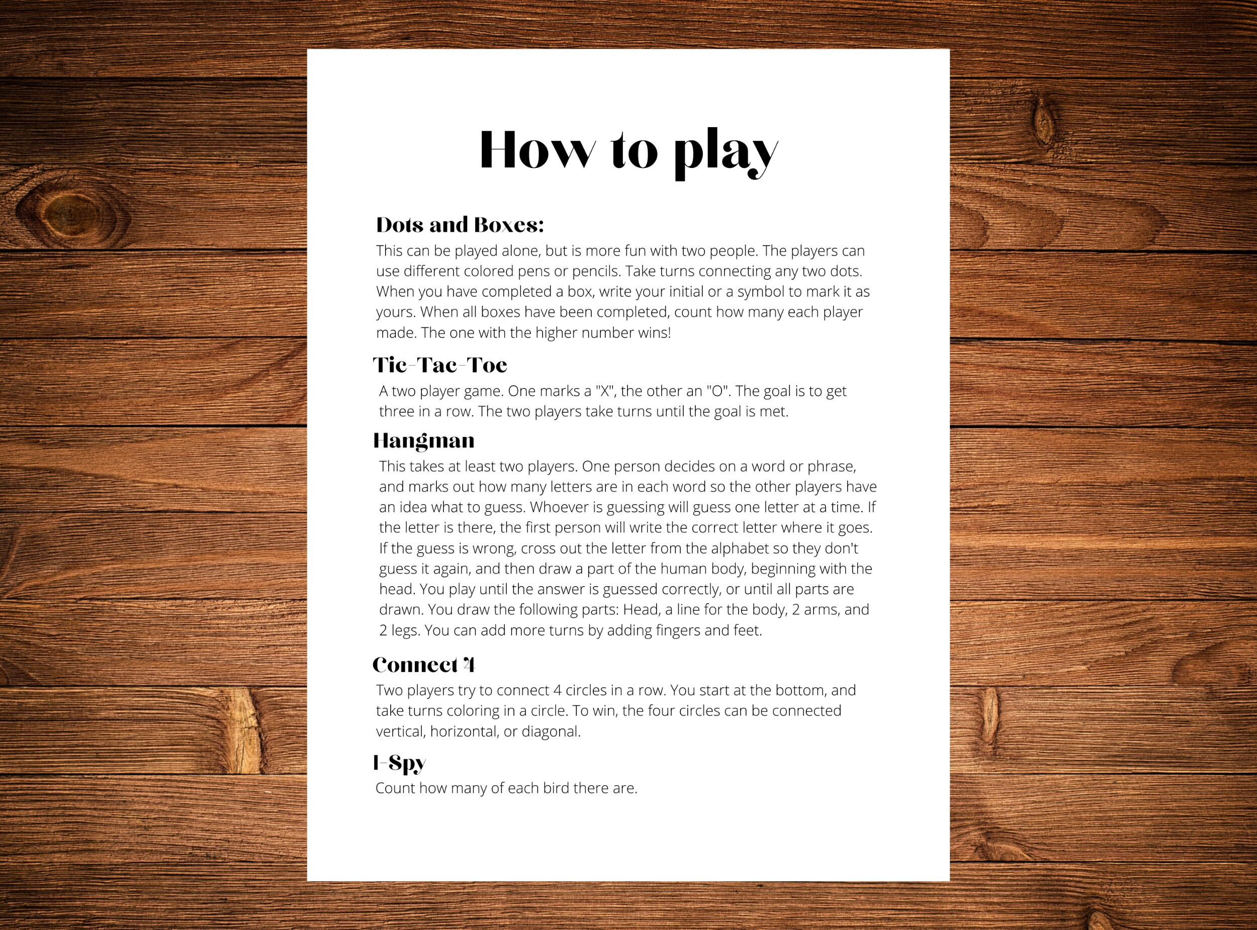 Classic Pencil and Paper Games, Printable Activity Pages, Dots and ...