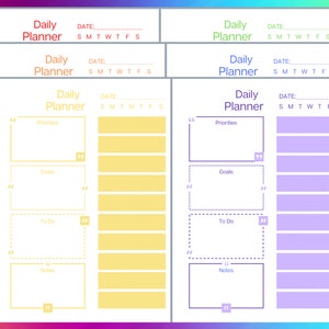 Colorful Daily Planner, Weekly Planner, Daily and Weekly Planner Bundle ...
