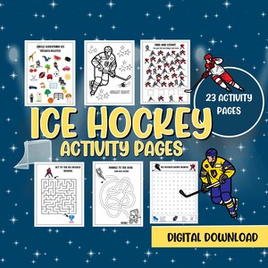 Ice Hockey Activity Pages, Printable Ice Hockey Sheets, Ice Hockey ...