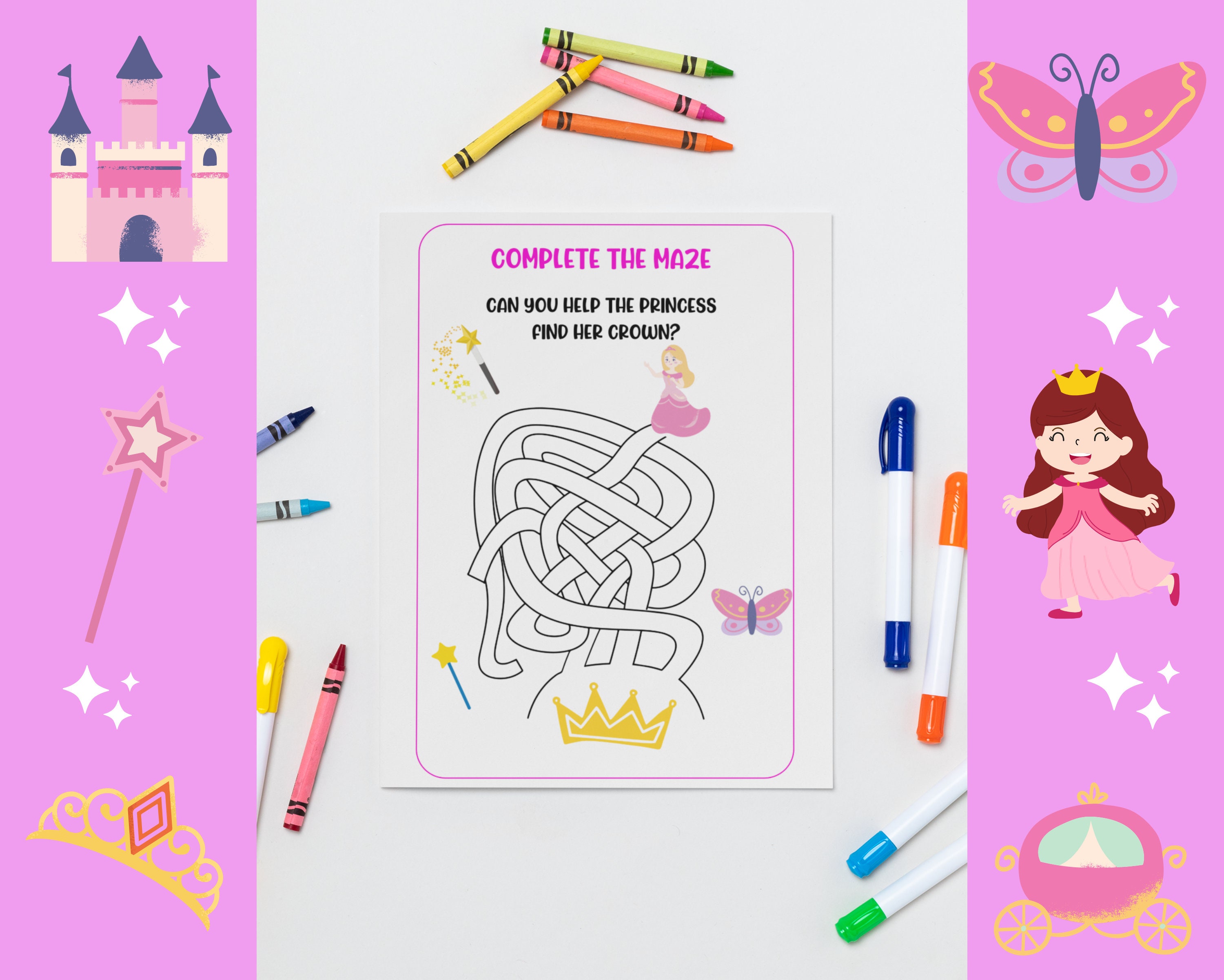 Princess Activity Pages, Printable Princess Party Games, Princess ...