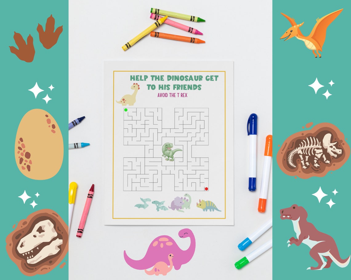 Dinosaur Activity Pages for Kids Dinosaur Games Printable Coloring ...