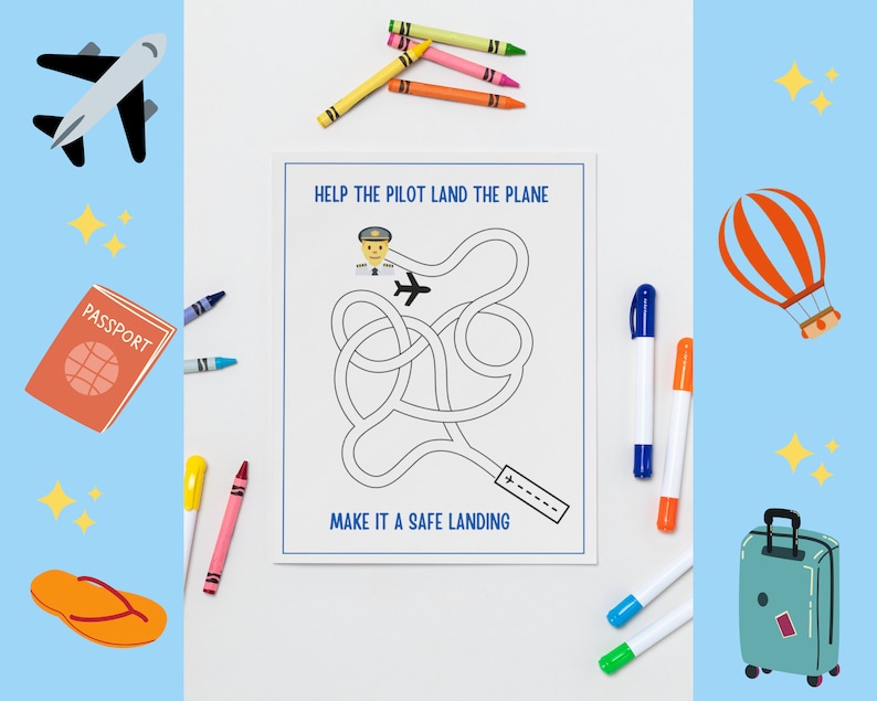 Airplane Activity Bundle: Kids Travel Games, 20 Pages (PDF) - Etsy