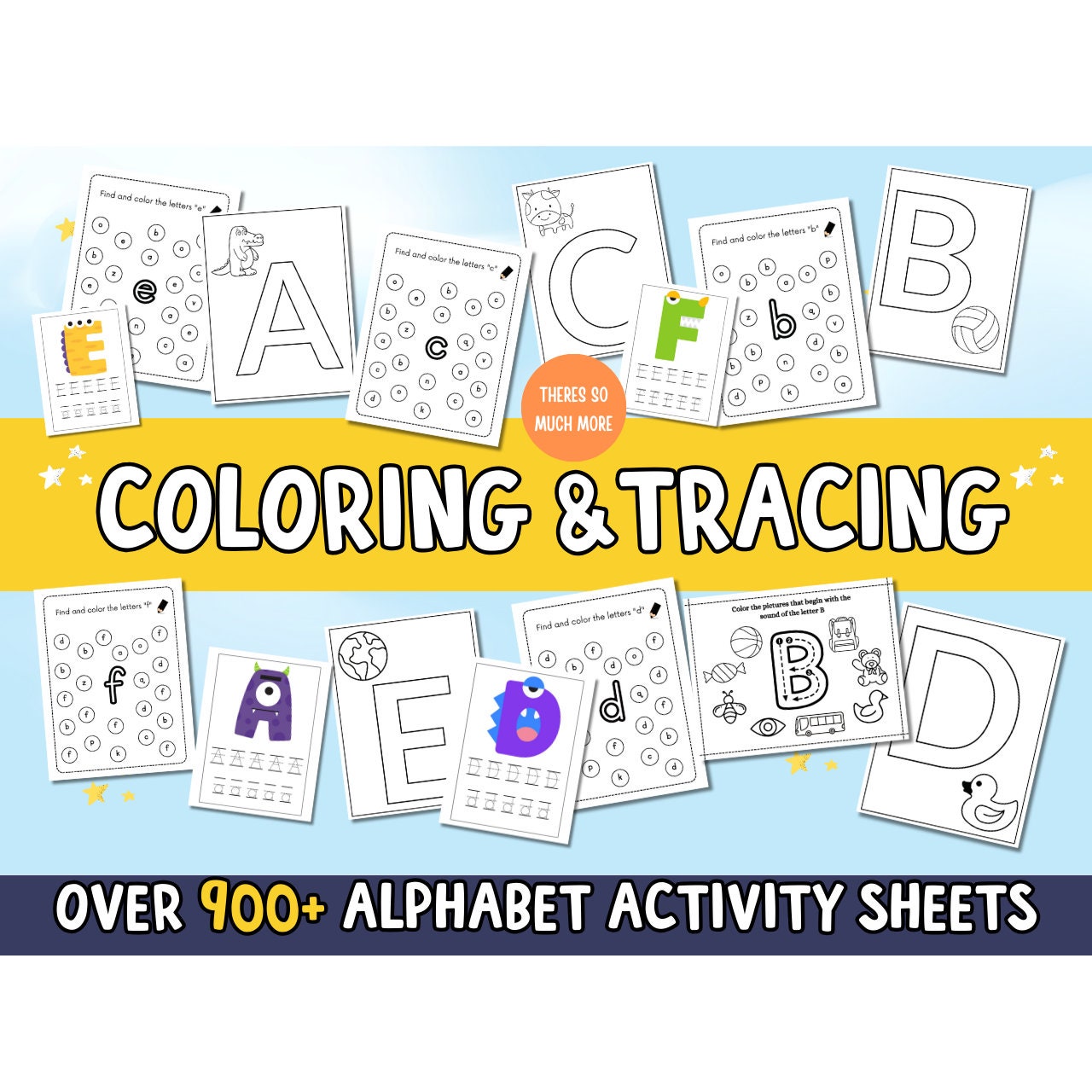 Alphabet Activity Bundle: 900+ Prek Worksheets (digital Download ...