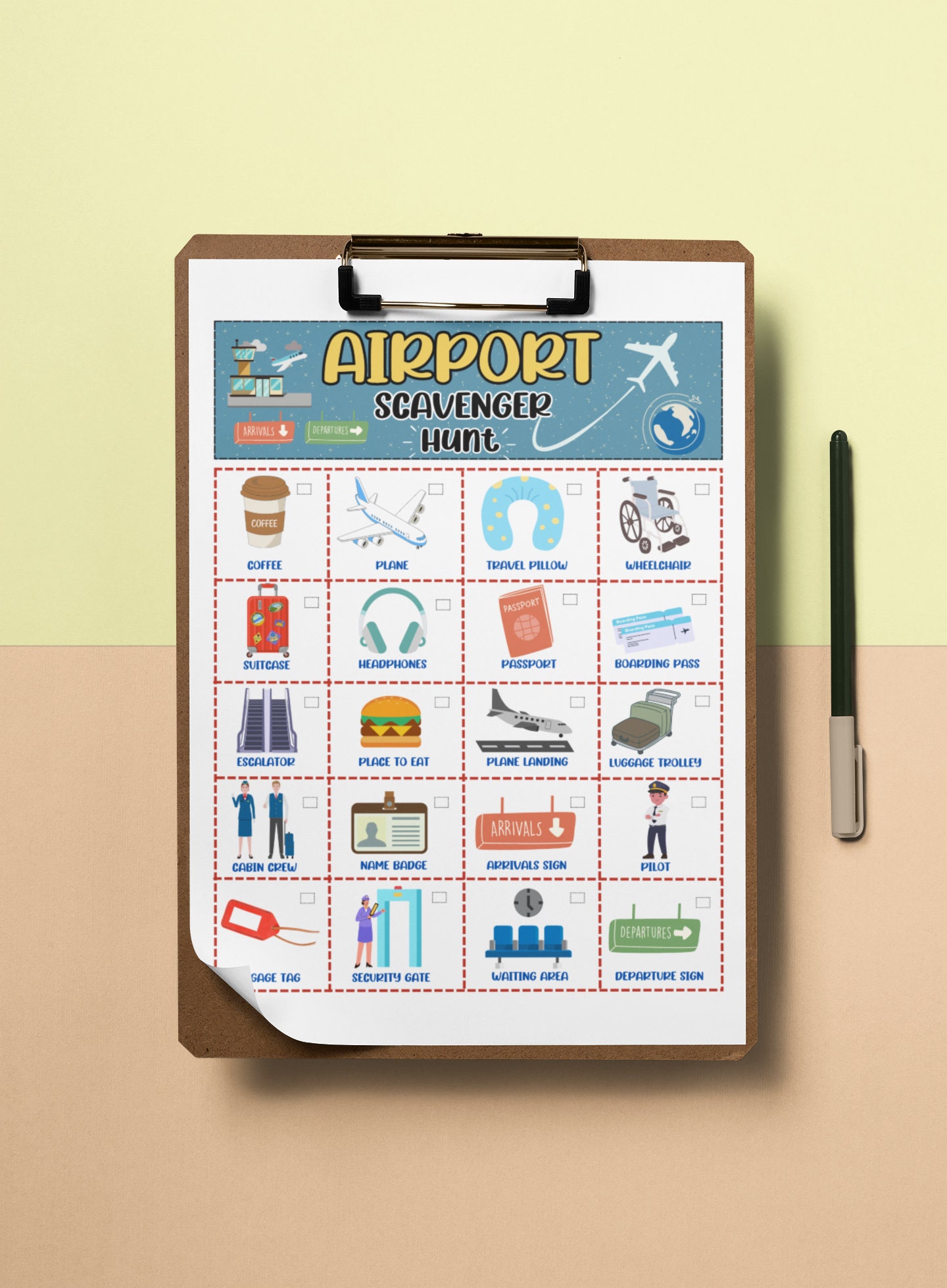 Airport Scavenger Hunt, Holiday Treasure Hunt Printable, Scavenger Hunt ...