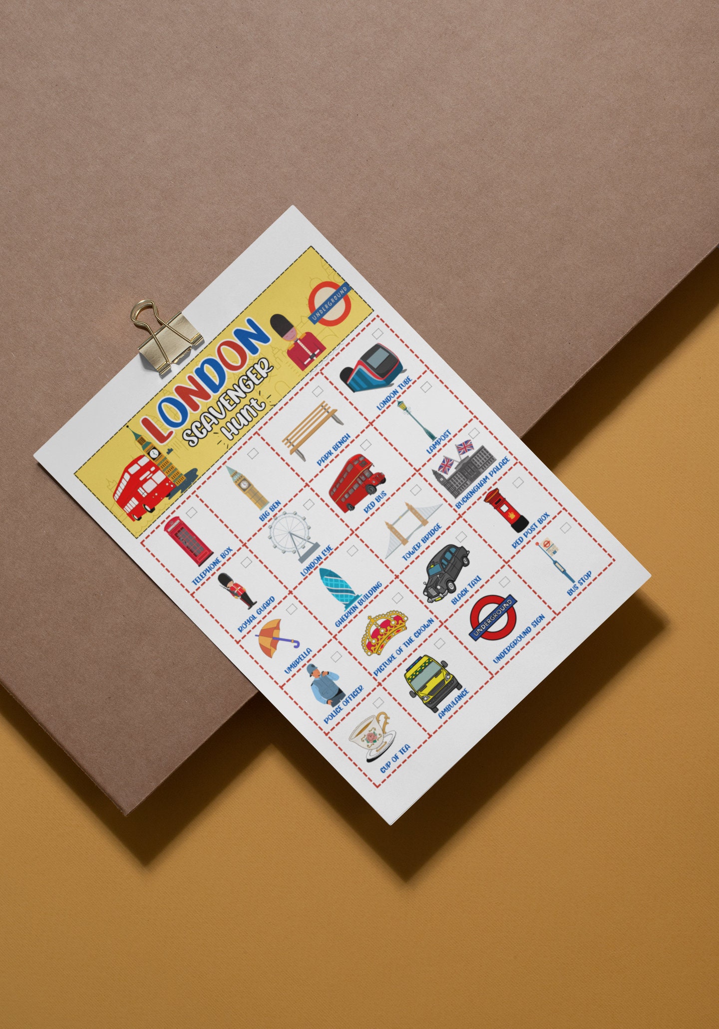 London Scavenger Hunt, UK Holiday Activity, Family Scavenger Hunt Game ...