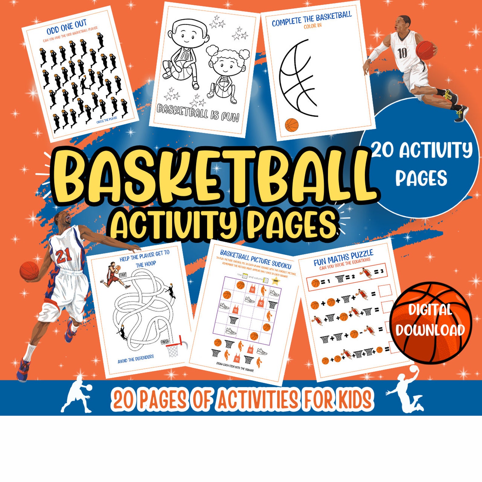Basketball Activity Pages, Printable Basketball Sheets, Basketball ...