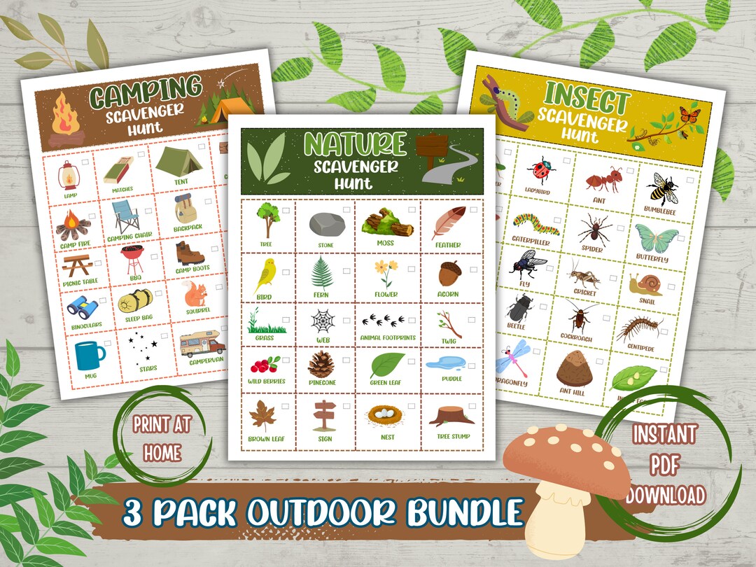 Nature Scavenger Hunt Camping Treasure Hunt Printable - Etsy UK