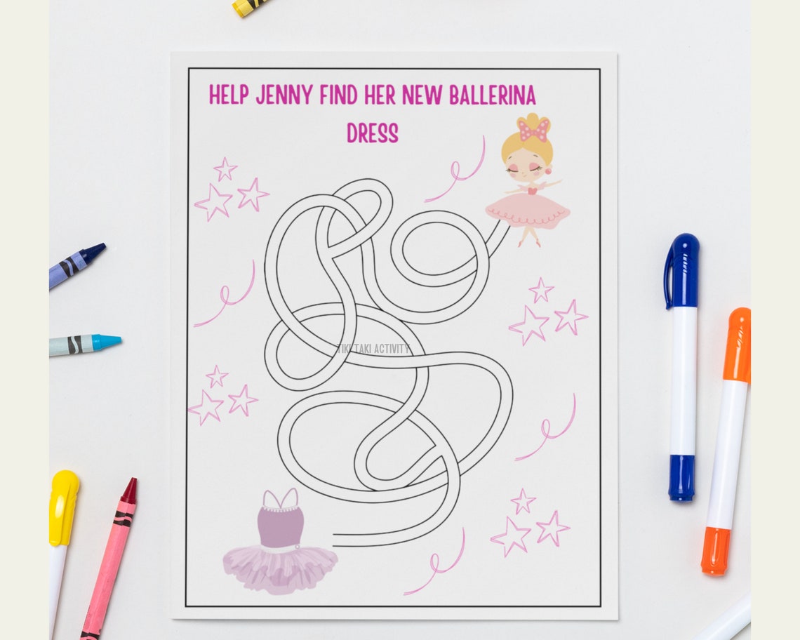 Ballerina Activity Pages: Ballet Birthday Party Favors (digital ...