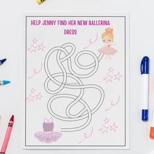 Ballerina Activity Pages: Ballet Birthday Party Favors (digital ...