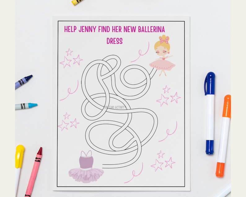 Ballerina Activity Pages: Ballet Birthday Party Favors (digital ...