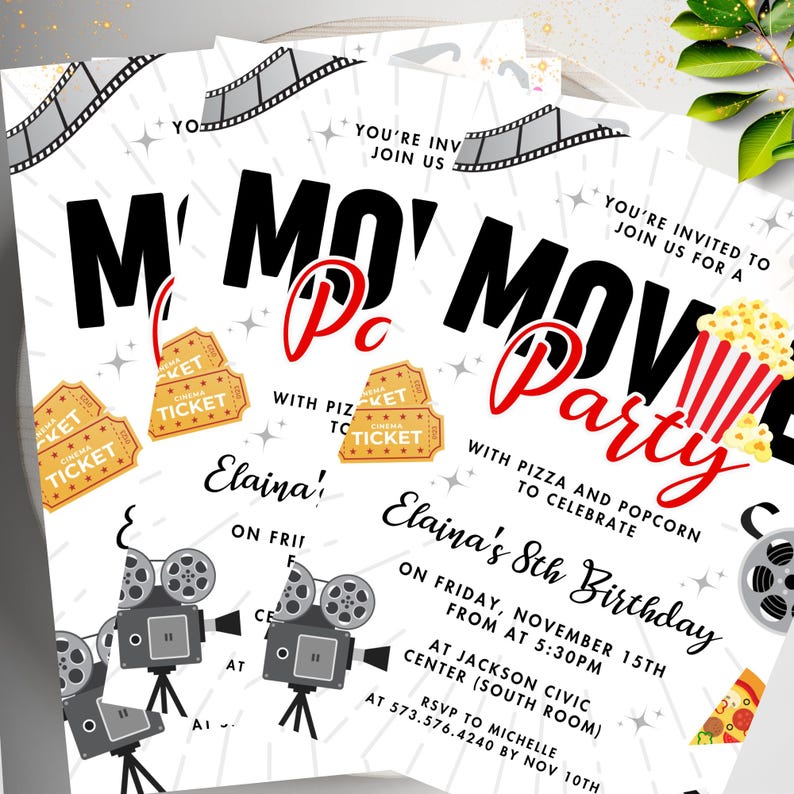 Editable Movie Night Invitation Instant Download Backyard Movie Night ...