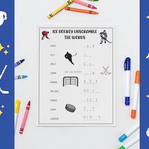 Ice Hockey Activity Pages, Printable Ice Hockey Sheets, Ice Hockey ...