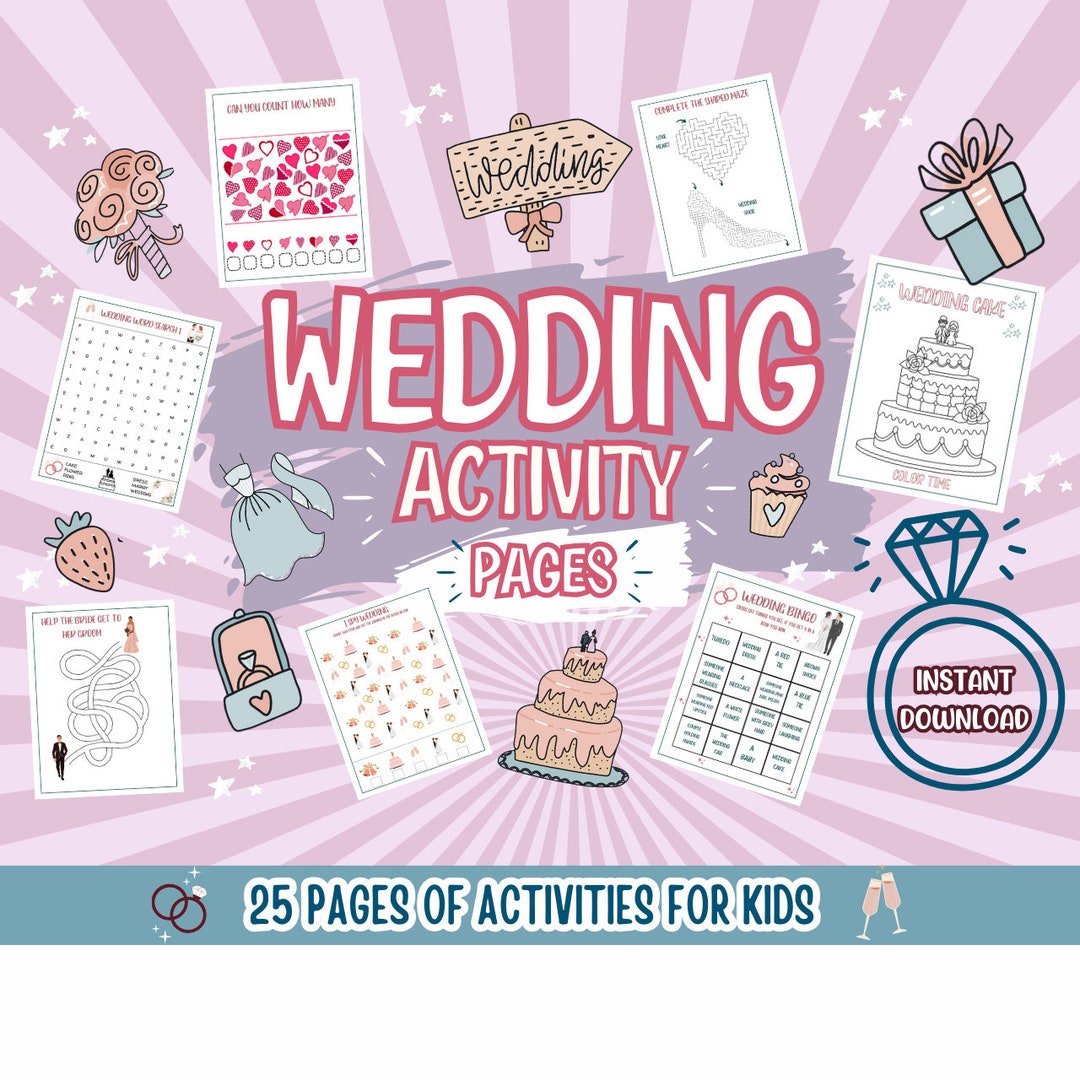 Wedding Activity Pack | Digital Wedding Activity Pages for Kids ...