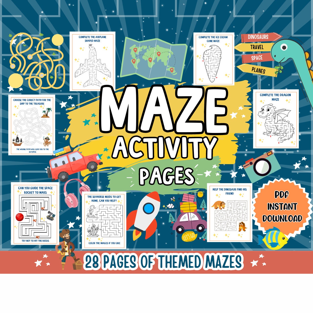 Printable Maze Activity Sheets for Kids | Perfect for Kindergarten and ...