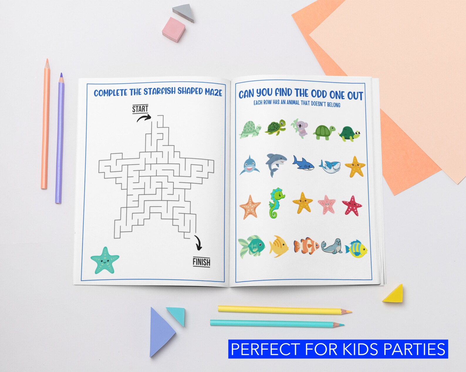 Sea Animals Activity Pages | Instant Download | Sea Animals Birthday ...