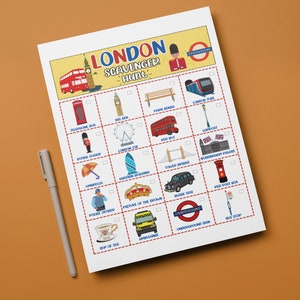 London Scavenger Hunt, UK Holiday Activity, Family Scavenger Hunt Game ...